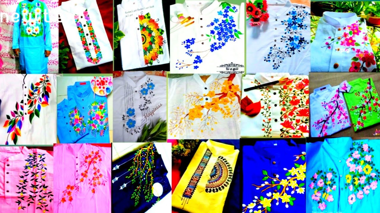 500+ Hand painted panjabi design//hand painted panjabi collection 🔥 # ...