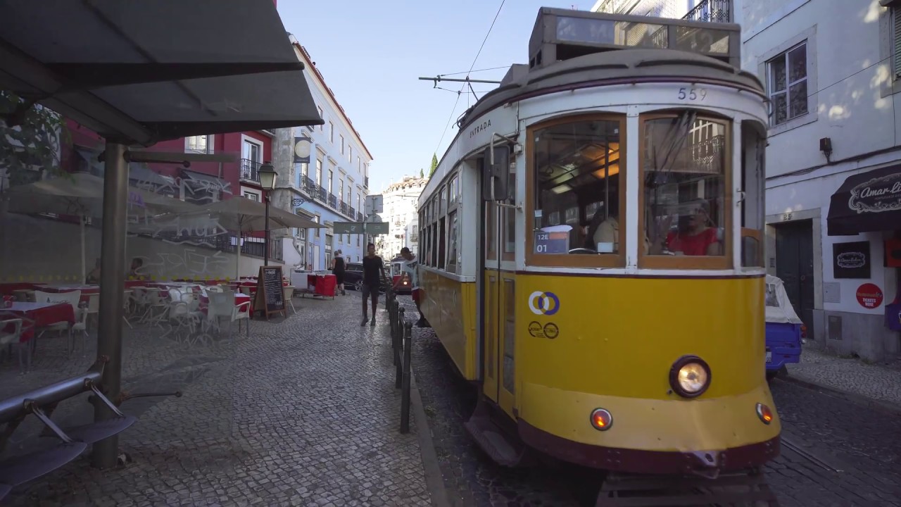Portugal, Lisbon, tram 12 ride from S. Tomé to Pç. Figueira - YouTube