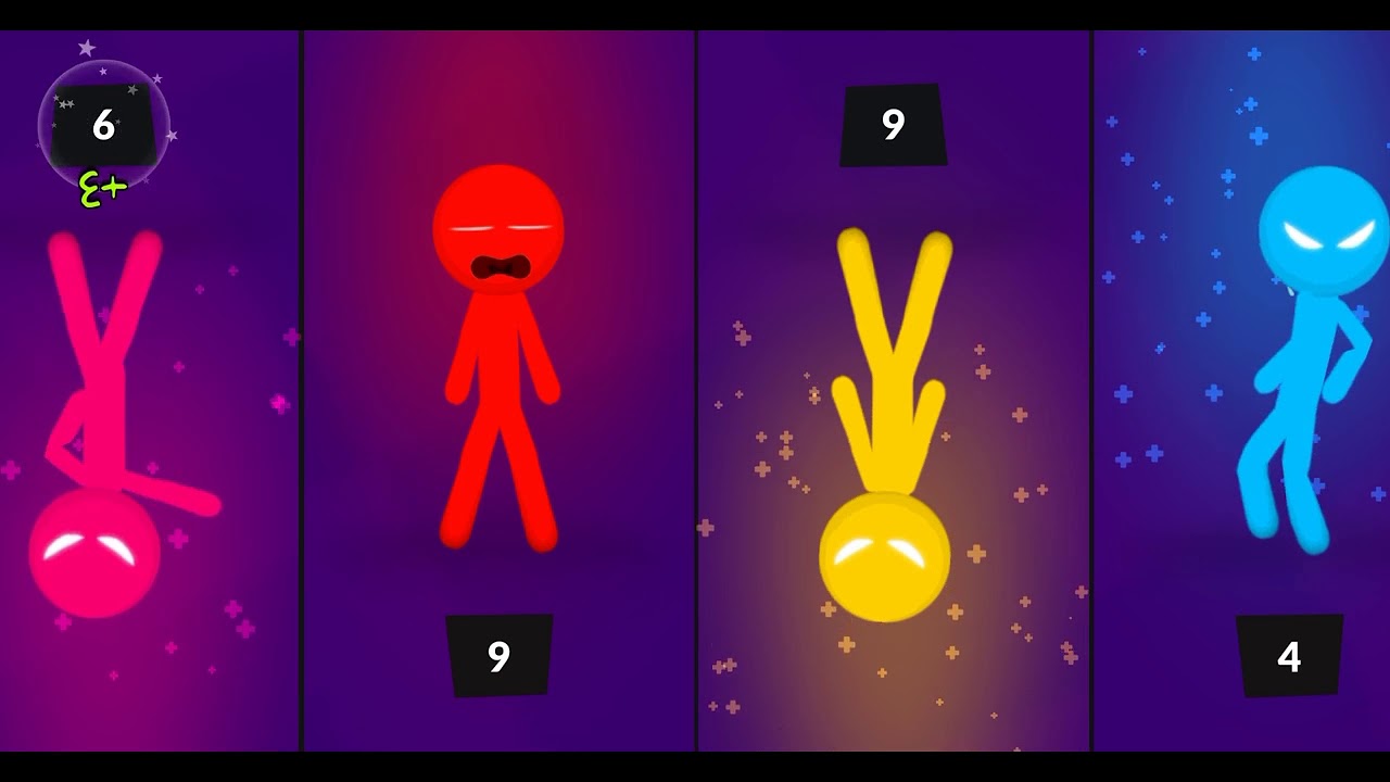 Stick man party game 1234 palyers - YouTube
