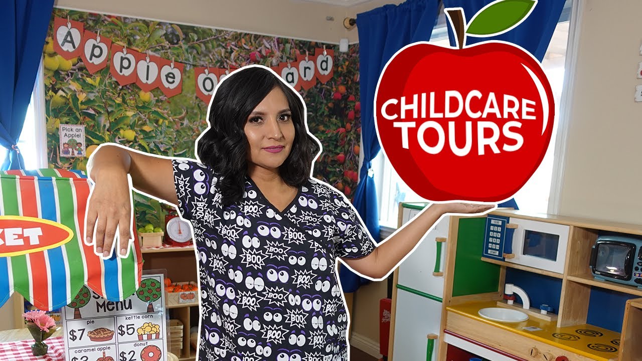 Home DAYCARE Tour - Daycare Classroom Preschool Decoration Apple Theme ...
