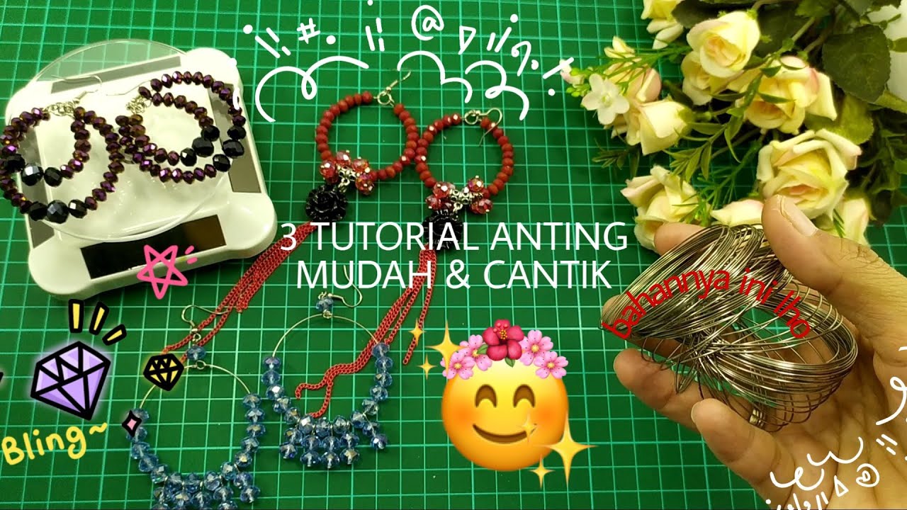 TUTORIAL CARA MEMBUAT ANTING JUNTAI KRISTAL - YouTube
