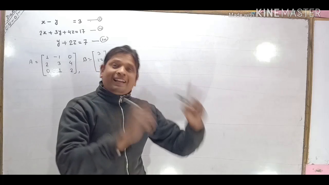 Class 12th matrix method find value x,y and z - YouTube