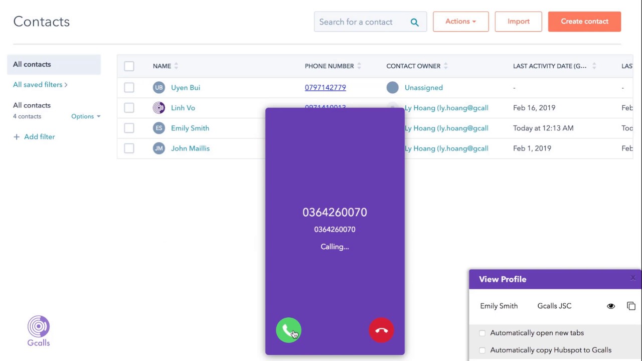 [Gcalls Integration] Giải pháp nghe gọi Gcalls tích hợp CRM HubSpot ...
