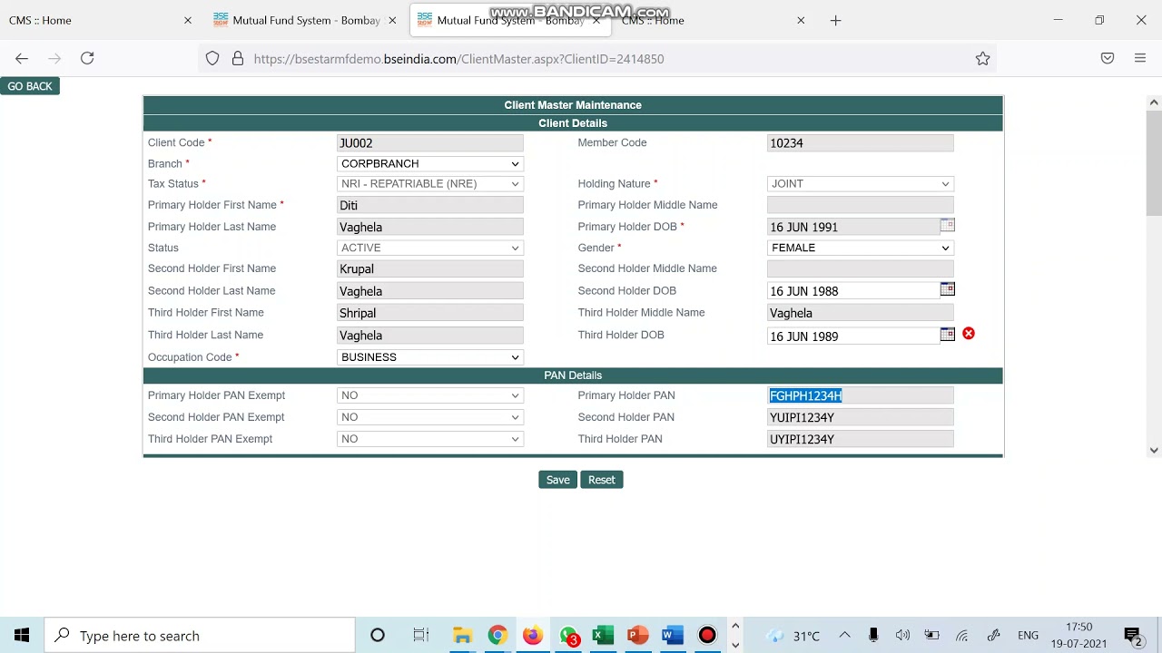 Client Modification Process (Non Editable Fields) - website #BSEStarMf ...