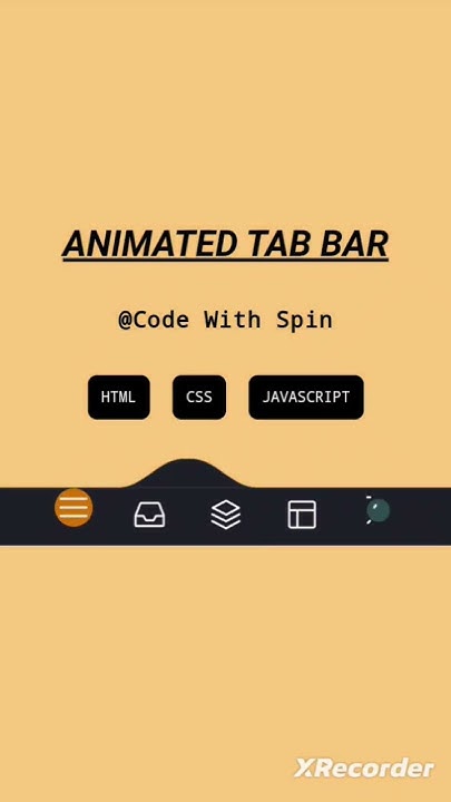Animated tab bar #html #css #javascript - YouTube