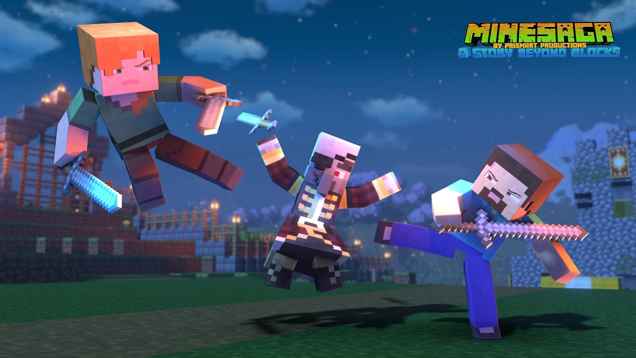 Steve Saved by Alex Against Pillager's Army | Episode 15 - Minesaga ...