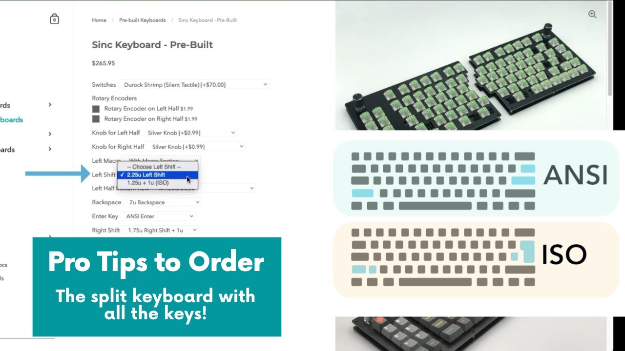 Sinc Pre-Built Keyboard Options Selection Guide - YouTube