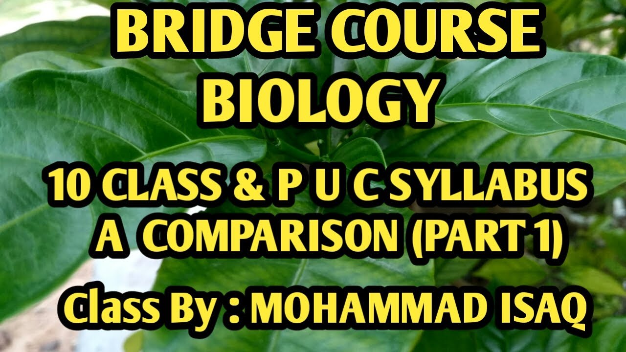 BIOLOGY BRIDGE COURSE CLASS-4 - YouTube