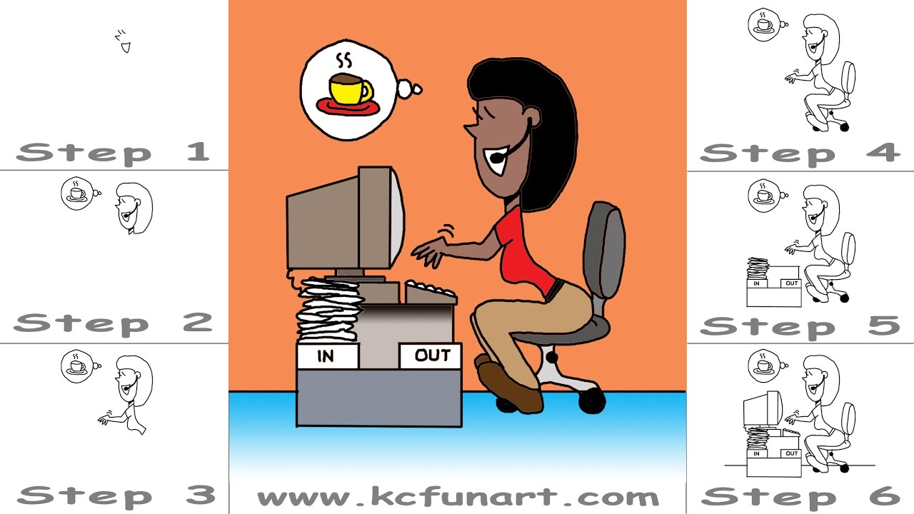 145-How to Draw a cartoon Secretary-Female - YouTube