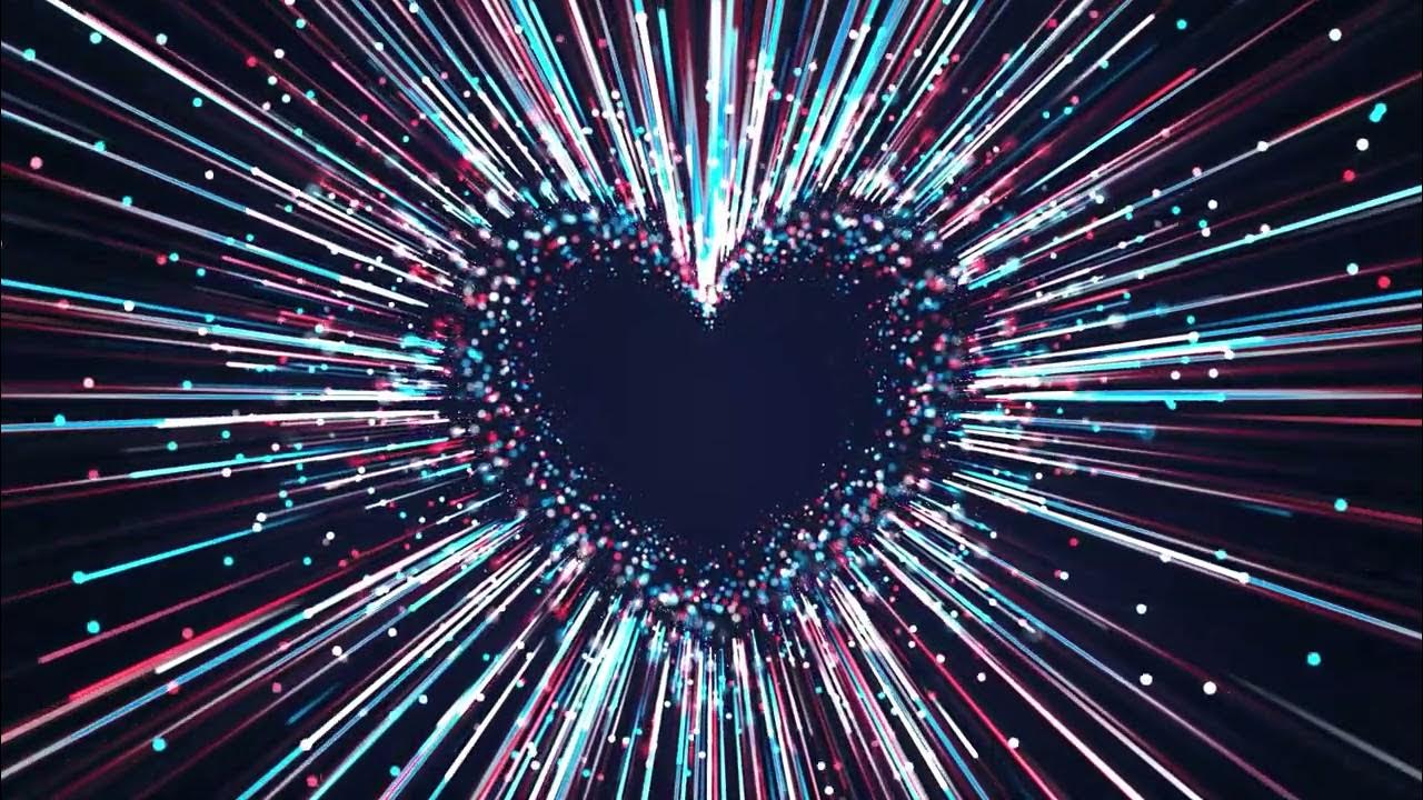 Colorful Heart Shaped Particles Overlay Black Screen Background | Heart ...