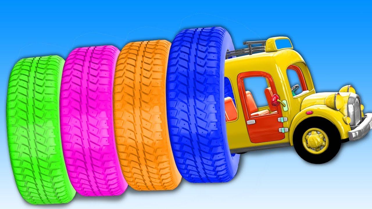 Learn Colors With Bus Tyres For Kids Children Toddlers | Educational ...