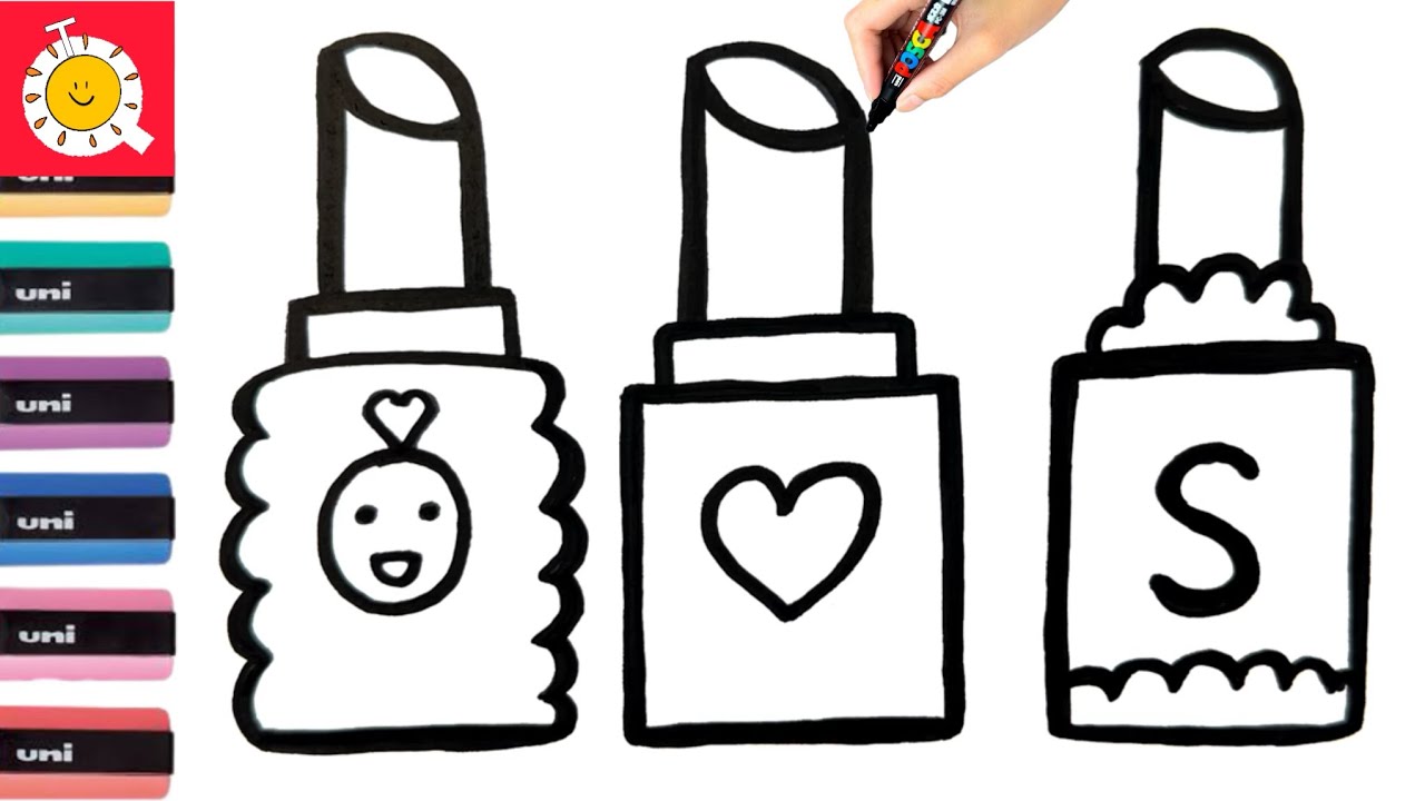 How To Draw Cute Lipstick For Kids|| Drawing for kids - YouTube