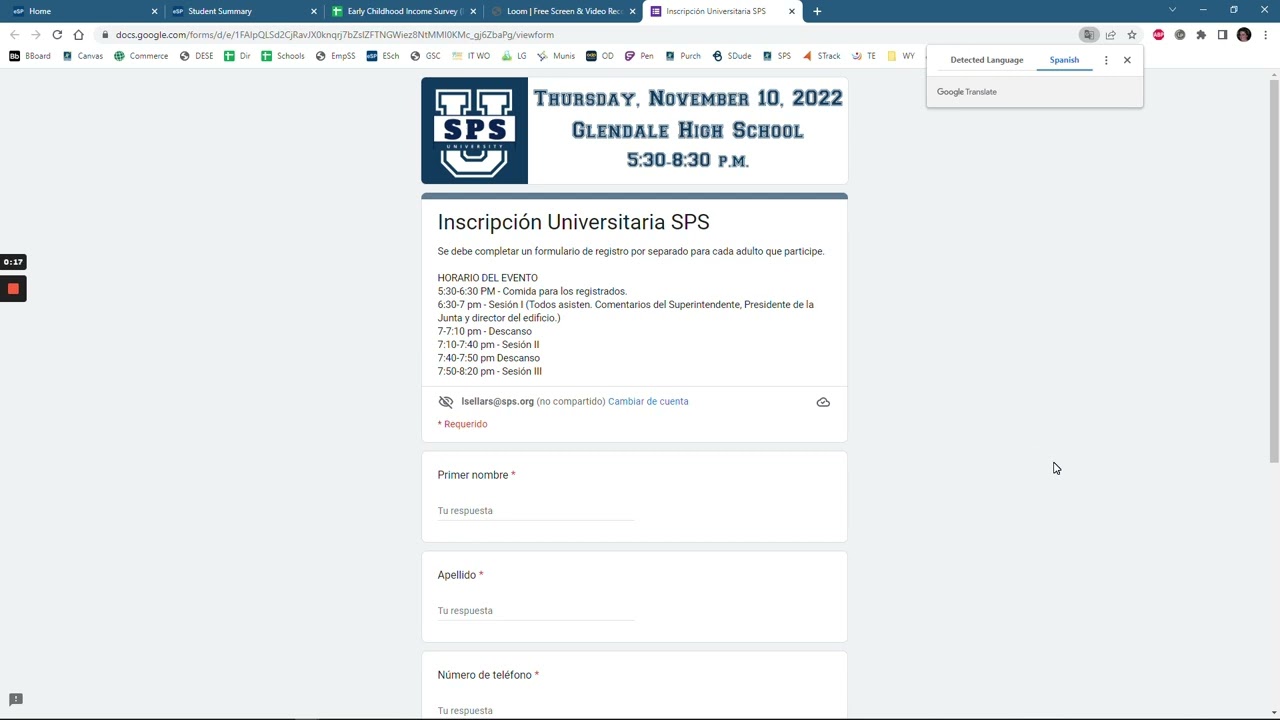 SPS University Registration Google Chrome 18 October 2022 - YouTube