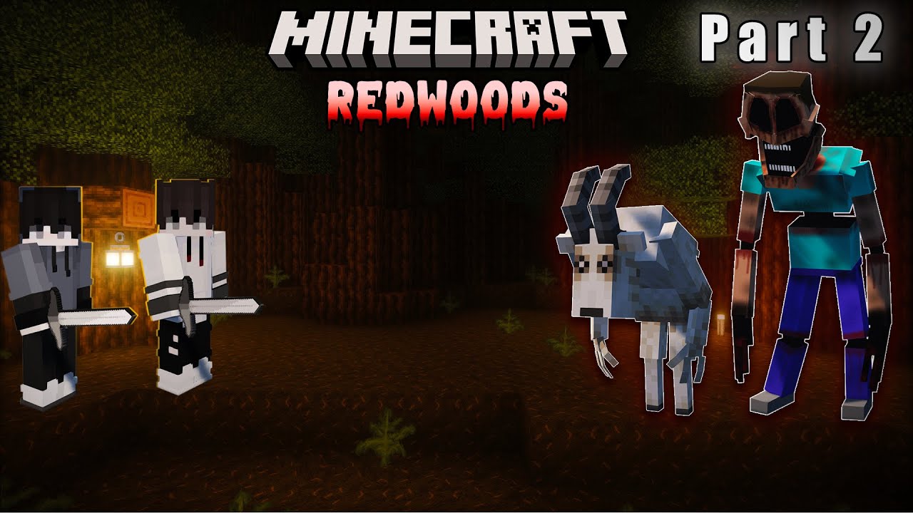 Hunted Redwoods Forest Surviving Goatman & Mimicer | Minecraft Redwoods ...