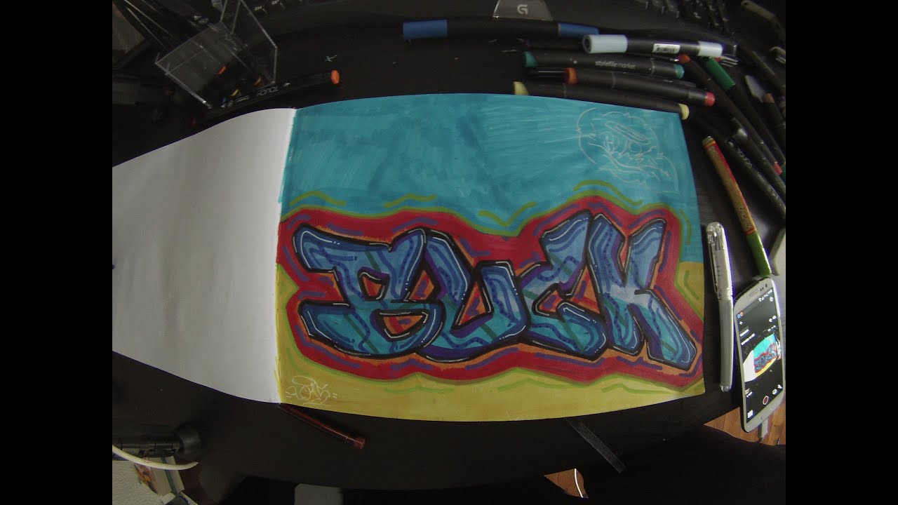 Graffiti Blackbook-Buck-speed drawing-sketch(GoPro) - YouTube
