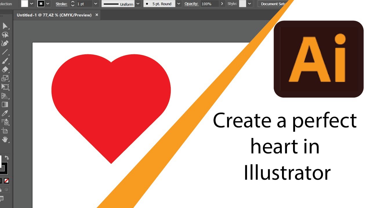 How to make a heart in illustrator - YouTube