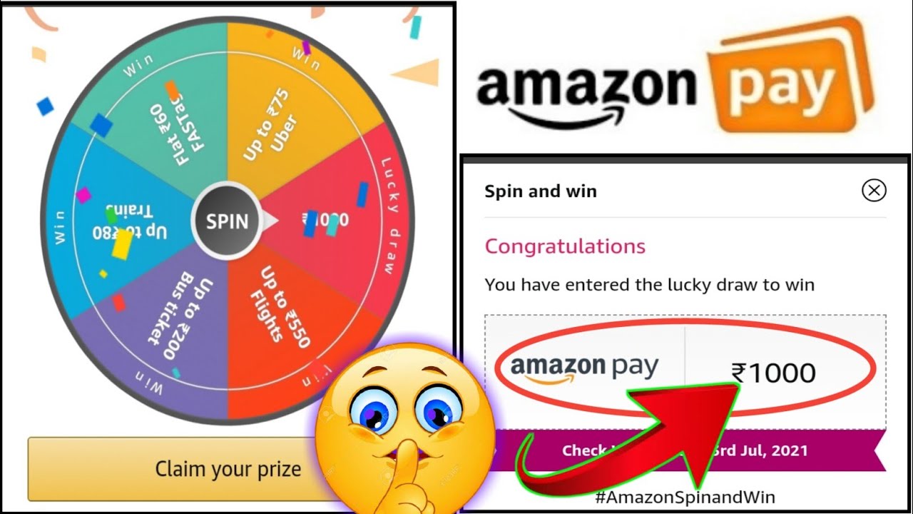 1000 Lucky draw - Amazon Spin and win kaise use kare | How to win lucky ...