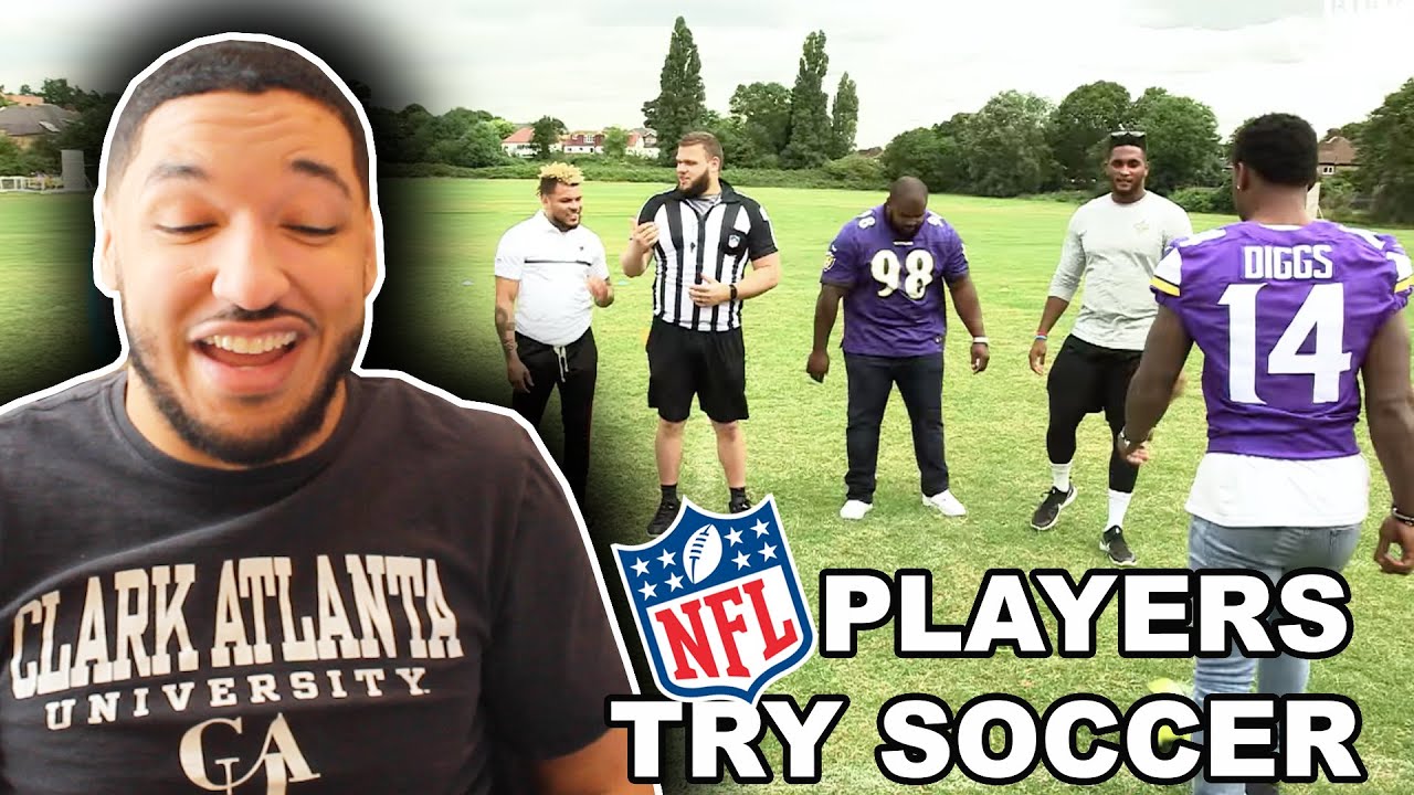 NFL Fan Reacts to NFL PLAYERS TRY ENGLISH SOCCER? **CRINGE WARNING ...