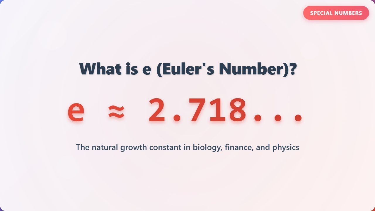 Unlocking e: Euler's Number Explained Simply for Beginners! - YouTube