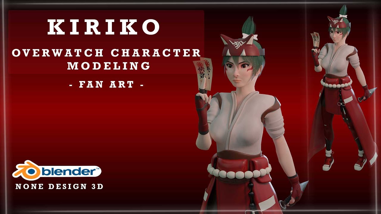 Overwatch Kiriko Blender Character Modeling - Fan Art - - YouTube