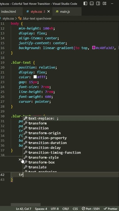 Colorful Text Hover Transition | Focus Blurry Text On Hover - YouTube