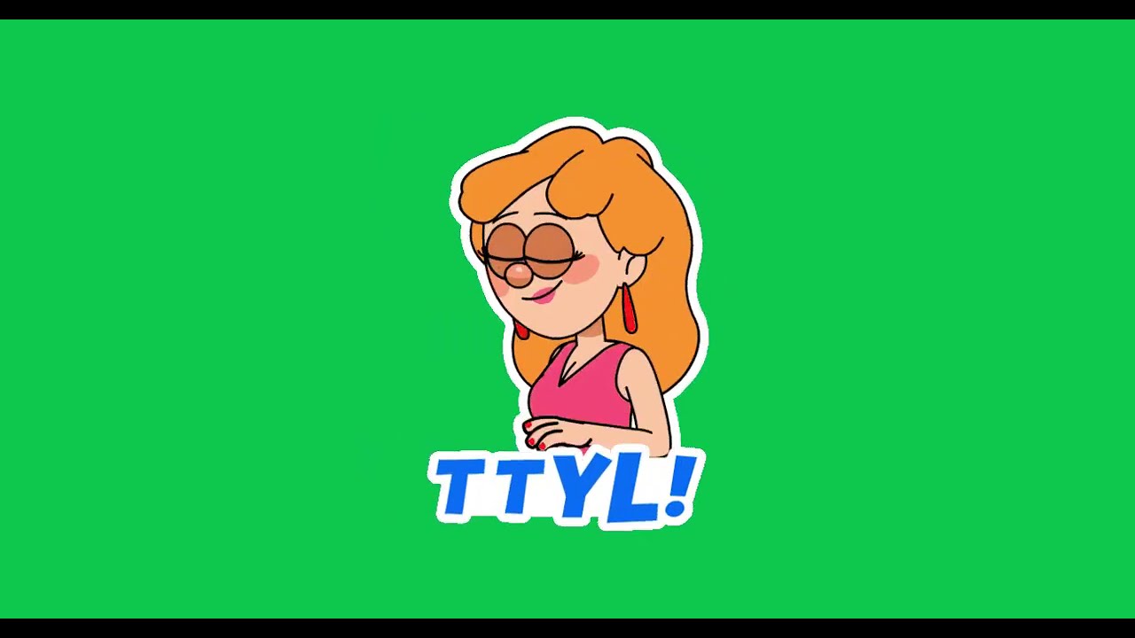 Cartoon Girl Saying - TTYL! - Green Screen Video For Video Editing ...