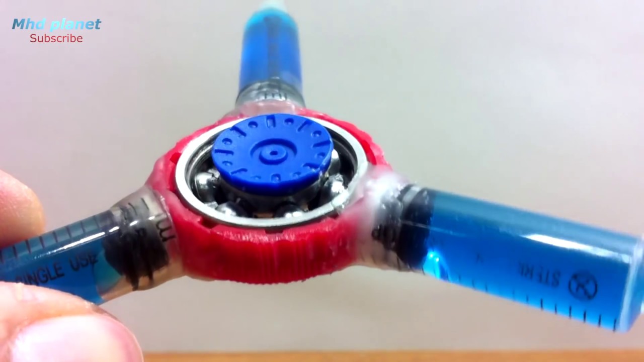 طريقة جديدة ومميزة لصنع السبنر...HOW TO MAKE A FIDGET SYRINGE SPINNER ...