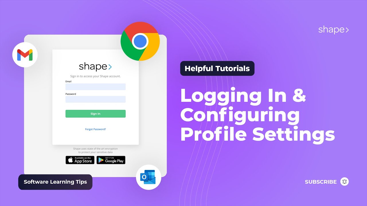 Login, Basic Profile Settings & Notification Preferences in Shape ...