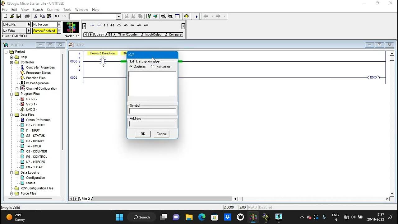 Forward Reverse Starter Ladder Logic in allen bradley (Rockwell) PLC by ...
