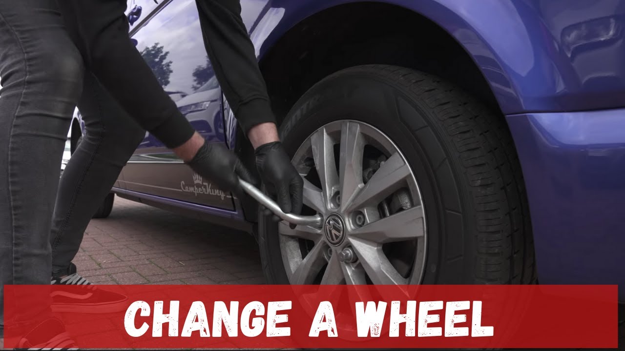 How to change the wheel on a VW Campervan - YouTube