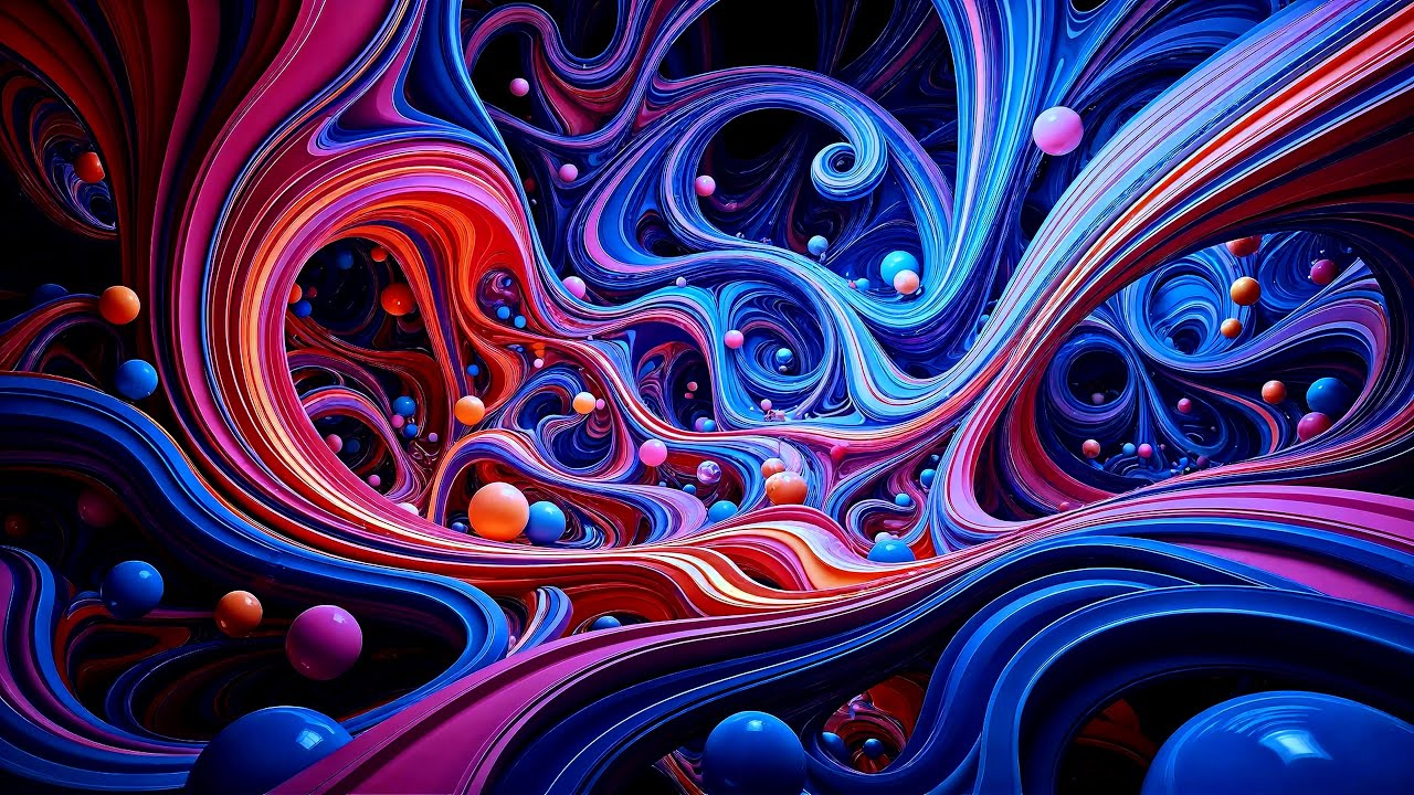 🚀 Liquid Visuals from Year 2077 TV Screensaver | Inside of Internet Looks Like, 4K Background ...