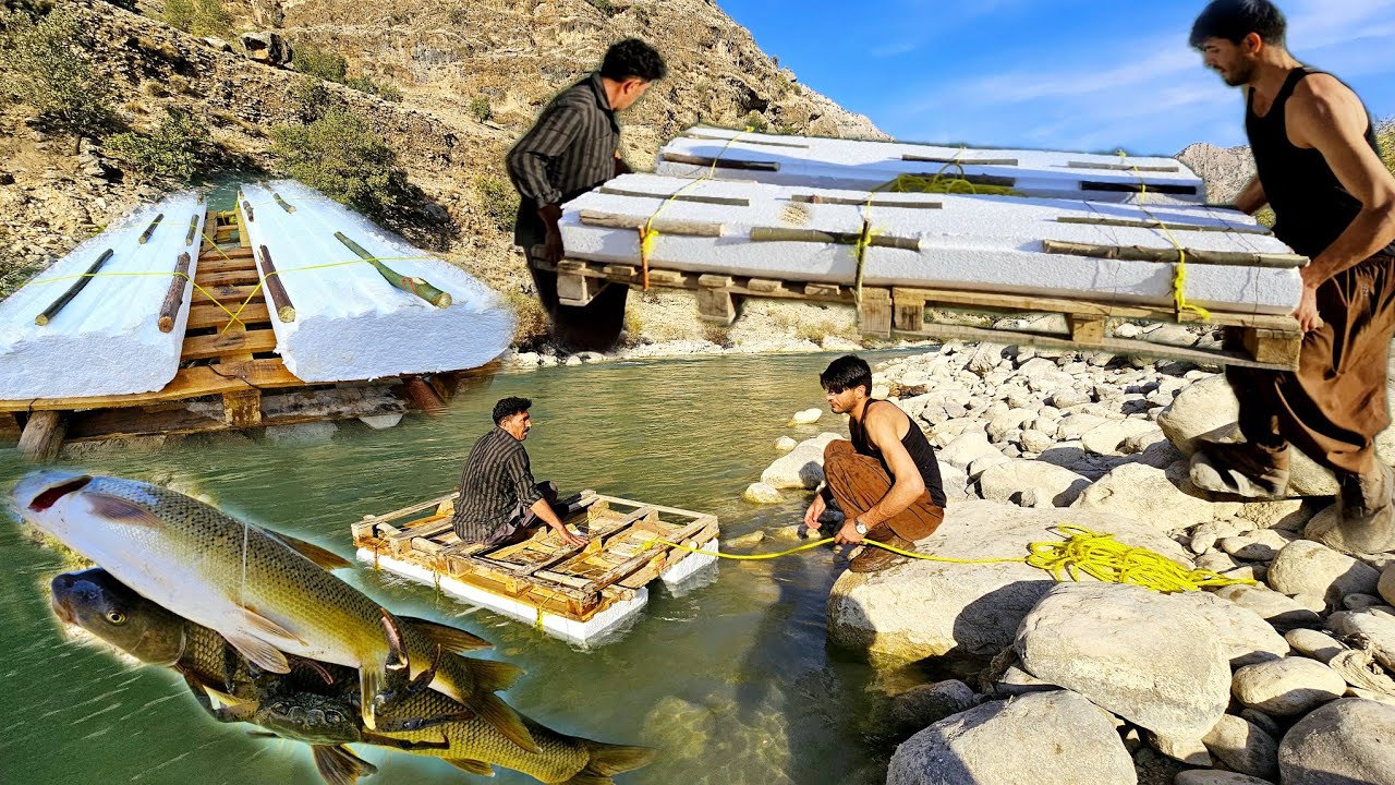 Nomadic Life | Learning to Make a Boat ⛵️ to Cross a Mountain River ...
