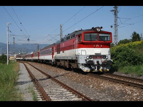 ESK063734 Banská Bystrica Slovakia train express locomotive ŽSSK 757 vlak rýchlik Horehronec 철도 특급열차