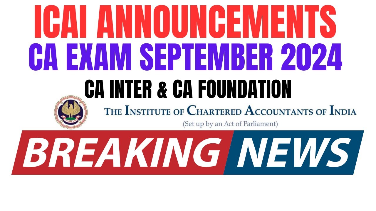 Breaking news | ICAI Exam Department Important Announcement CA Exam ...