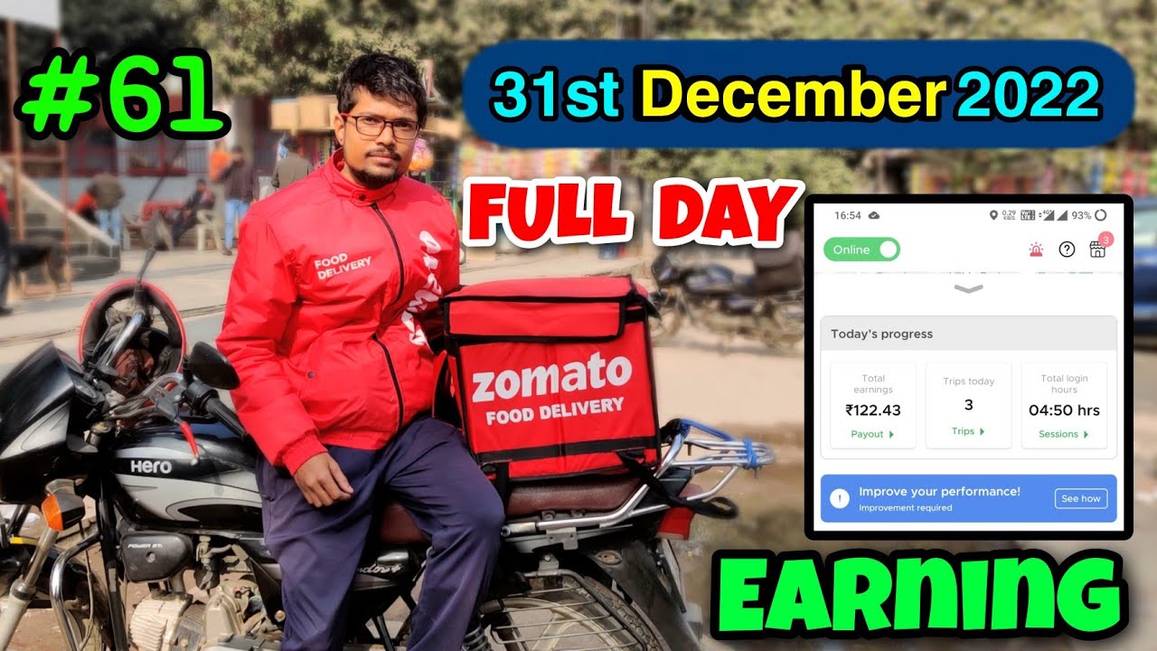 Zomato Food Delivery Partner || Full Day Earning || Part Time Earning ...