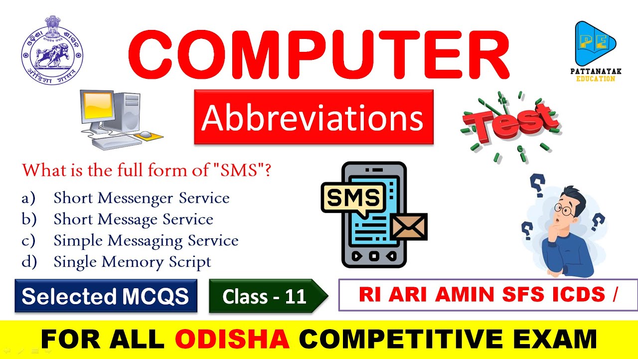 Computer Abbreviations Part 1 Selected MCQS for RI ARI AMIN SFS ICDS by ...