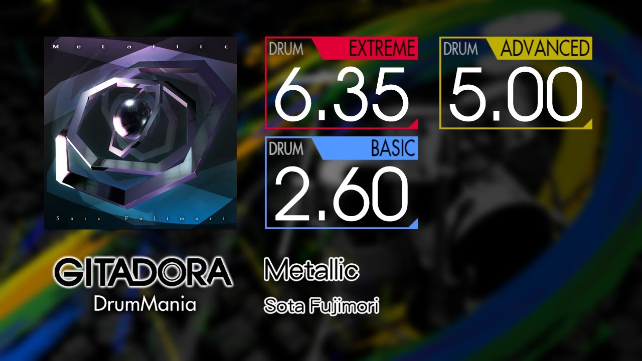 【GITADORA】 Metallic (EXTREME ~ BASIC) Drum - YouTube