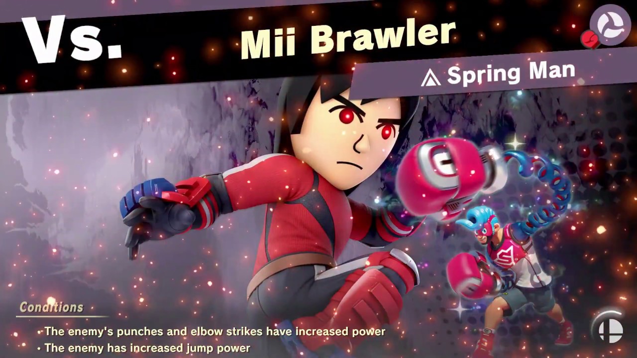 Super Smash Bros Ultimate Vs Mii Brawler (Spring Man) - YouTube