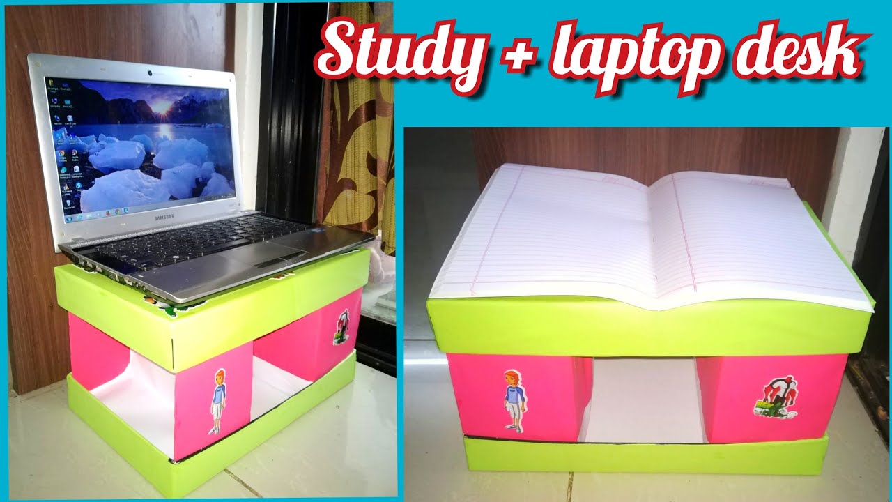 DIY desk | how to make a study table |useful things using cardboard ...
