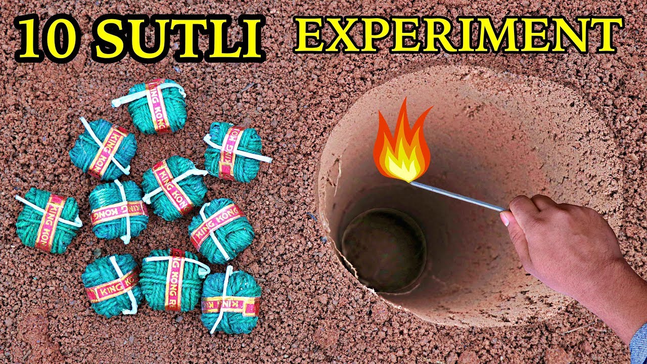 EXPERIMENTING WITH 10 CRACKERS SUTLI DIWALI BOMB - YouTube