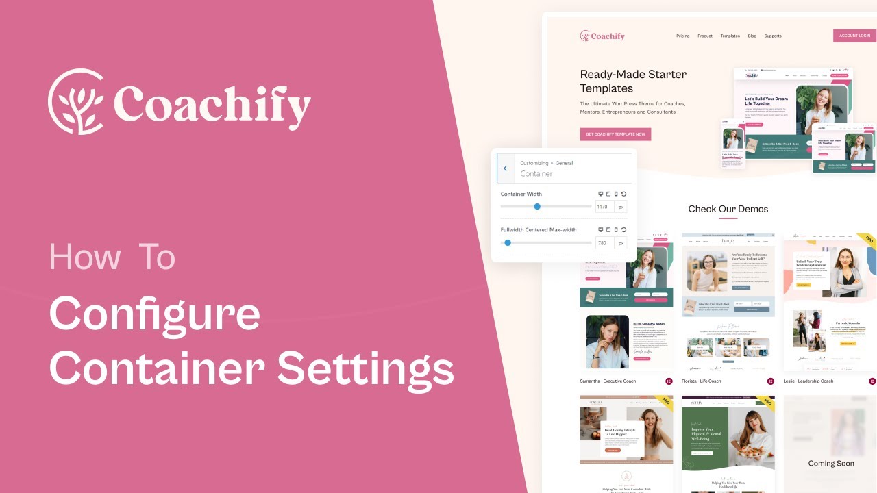 How to Configure Container Settings | Coachify Theme Tutorial - YouTube