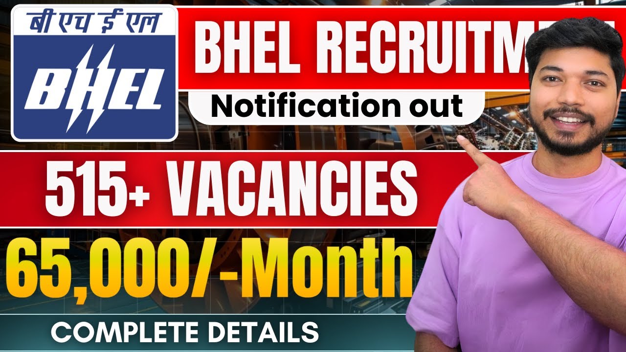 BHEL Recruitment 2025 | 10th Pass Job | 515 Vacancies | Apply Now - YouTube