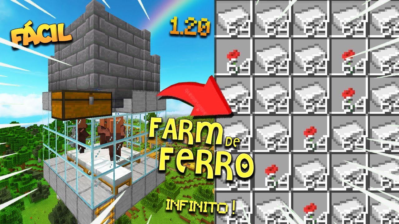 ️ FARM DE FERRO INFINITO - Minecraft 1.20 - O Mundo Automático #03 ...