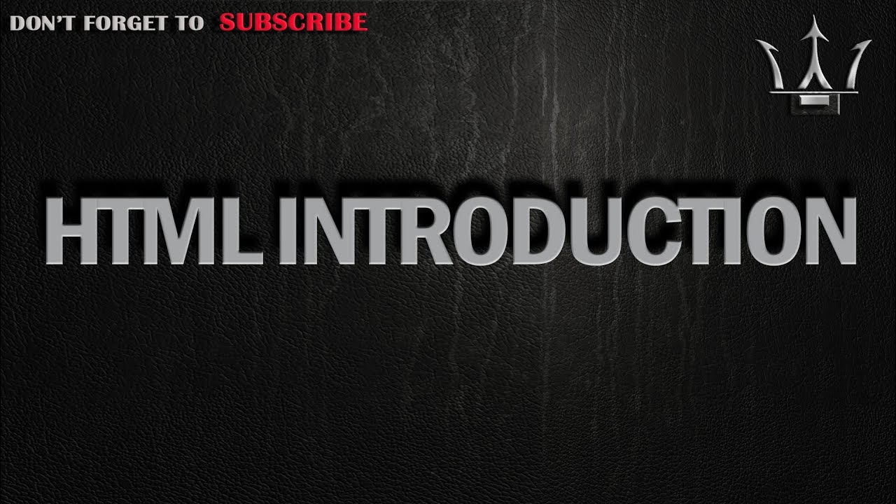 Html Introduction Youtube