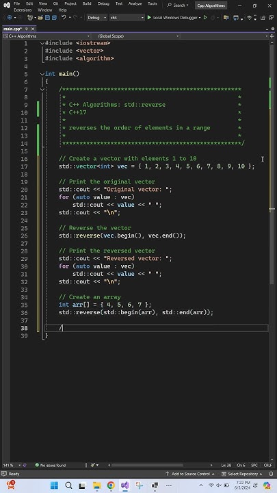 Stdreverse Usage Examples C Algorithms Code Programming Algorithms Cpp Stl Coding