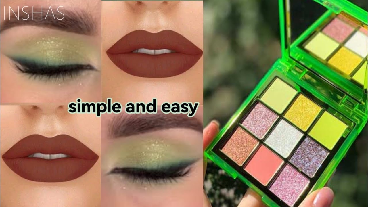 Simple and easy Green Glitter Eyeshadow Look || Eye Makeup tutorial for ...