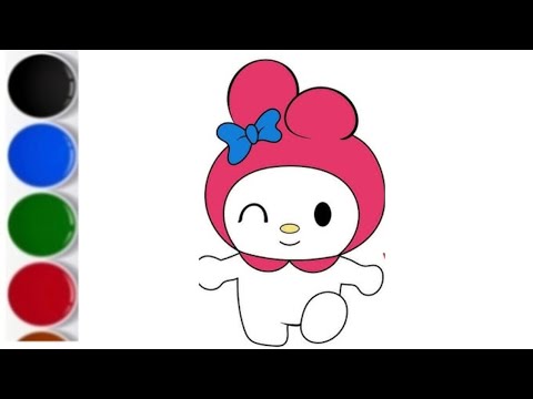 How to draw my melody💓💞 | Sanrio | melody colouring cute easy melody ...