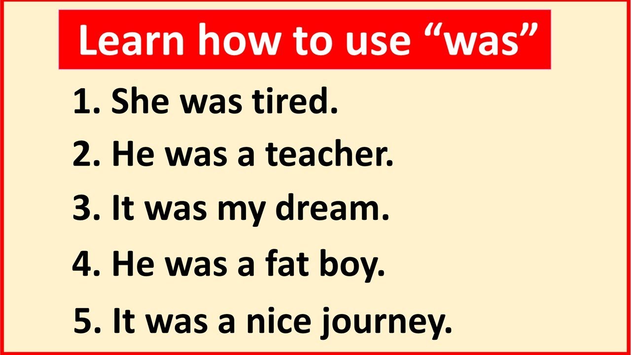 Use Of "Was" in English Sentences - YouTube
