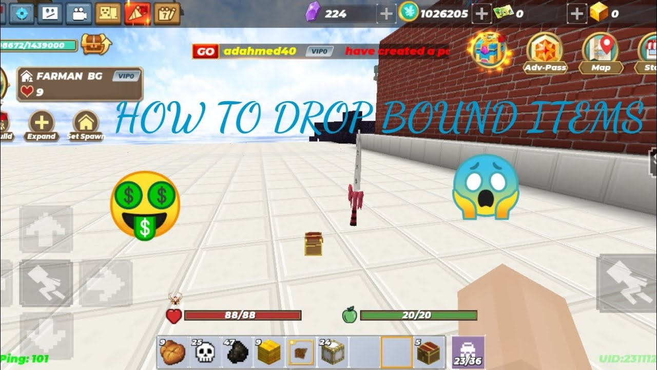 HOW TO DROP BOUND ITEMS IN SKYBLOCK || BLOCKMAN GO - YouTube