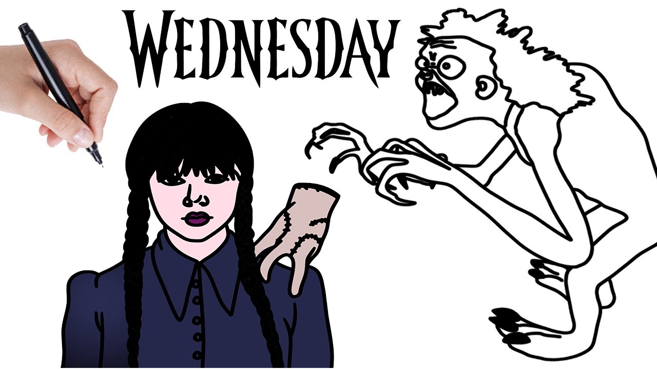 How To Draw HYDE Monster | Wednesday Netflix - YouTube